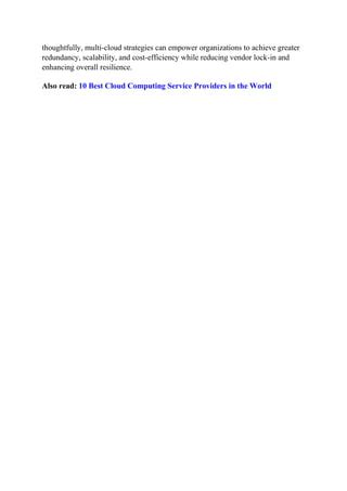 Multi Cloud Strategies Pros Cons And Best Practices Pdf