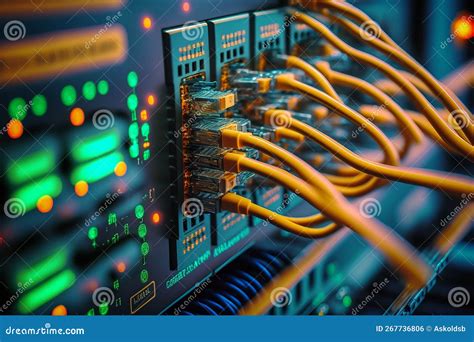 Network Panel Switch And Cable In Data Center Generative Ai Stock