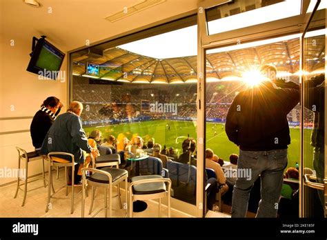 View From A Vip Lounge At The Hsh Nordbank Arena During The Football