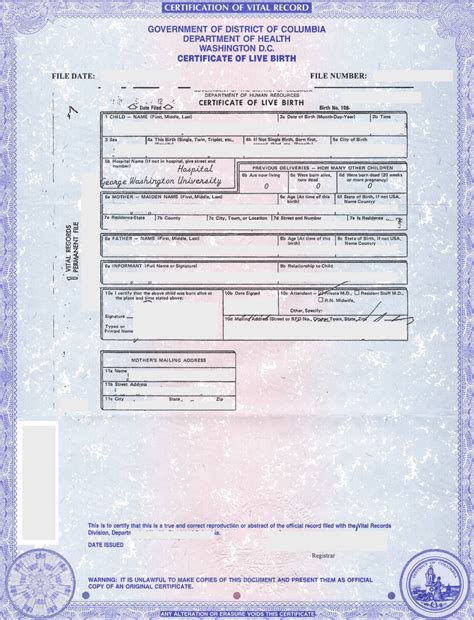 Order Washington D C Birth Certificate Online