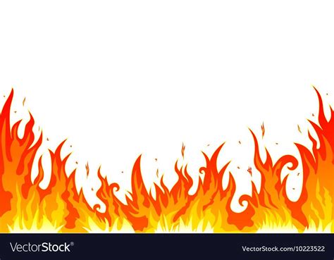 Flames On White Background Vector Illustration