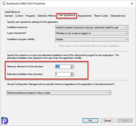 how to modify sccm application run time