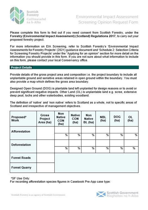 Eia Screening Opinion Request Form Scottish Forestry