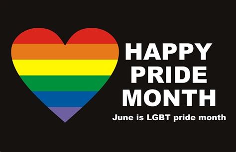 Lgbt 자부심의 달 멀티 컬러 플래그와 검은 배경에 텍스트 행복 자부심 달 심장 6 월은 Lgbt 날입니다 T셔츠 디자인 인사말 카드 포스터 배너입니다 Lgbt 프라이드의
