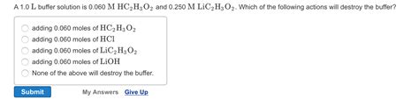 Solved A L Buffer Solution Is M HC H O And Chegg