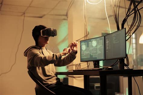 Criminal Hacking Server In Metaverse With Vr Glasses Stock Image Image Of Cyber Hack 278046121
