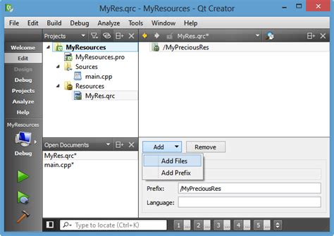 Qt Tutorial Resource Files