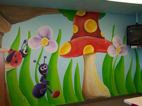 Colorful Mural In A Classroom