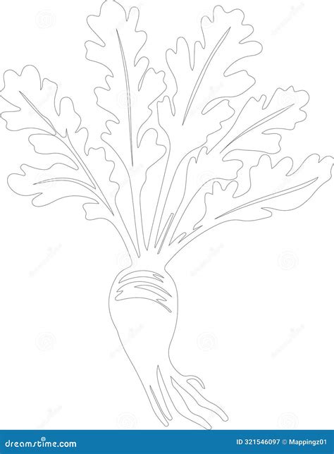 Parsnip Outline Silhouette Generative Ai Cartoon Vector 321546103