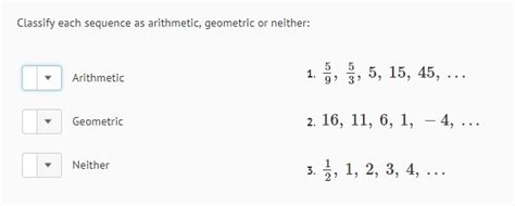 Classify Each Sequence As Arithmetic Geometric Or Neither