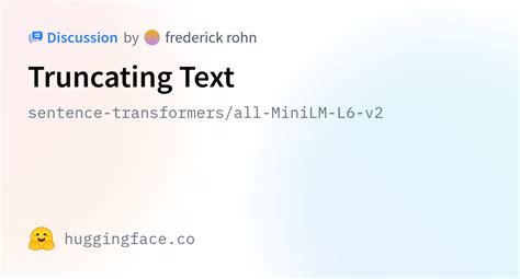 Sentence Transformers All MiniLM L V Truncating Text
