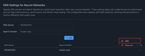 Configuring Split Dns On Zenconsole