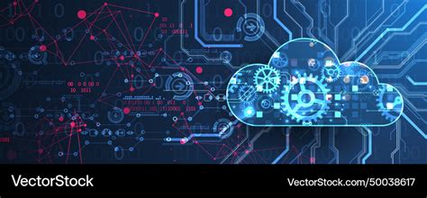 Cloud Computing Conceptabstract Connection Vector Image