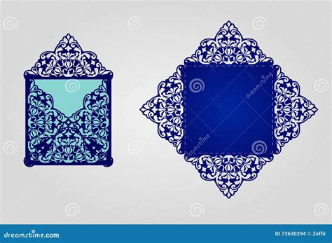 Die Cut Envelope Template Stock Illustration Illustration Of Menu Panels 73630294
