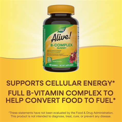 Natures Way Alive B Complex Gummies Dietary Supplement 60 Ct Ebay