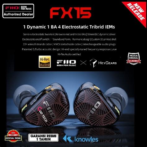 Jual Fiio Fx15 Fx 15 4 Electrostatic 1dd 1ba Hybrid In Ear