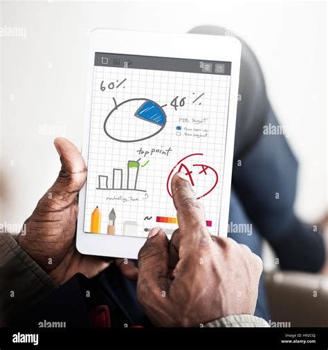Pie Chart Graph Analysing Data Concept Stock Photo Alamy