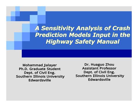 Pdf A Sensitivity Analysis Of Crash Prediction Models Input In The Highway Safety Manual