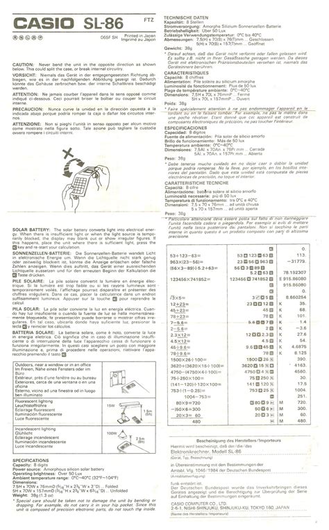Casio Calculator Collector User Guides Manual