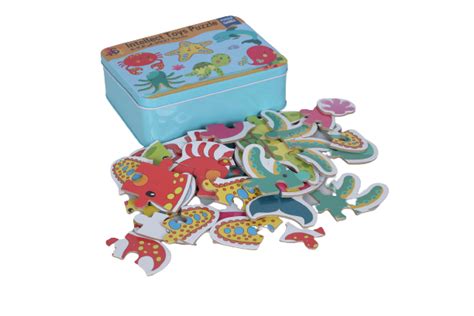 ფაზლები მეტალის შესანახით 44 დეტალიანი წყლის ბინადრები 43929 Liloshop Ge