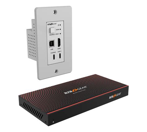 4K UHD 18Gbps HDBaseT HDMI USB C KVM Wall Plate Transmitter Receiver Kit Up To 230ft