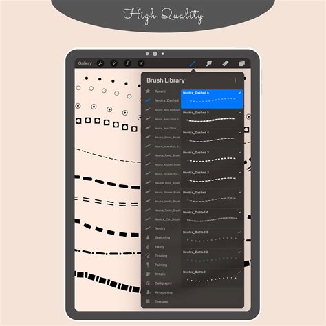 Dashed And Dotted Line Brushes For Procreate Dashes Dots Brush Brushset