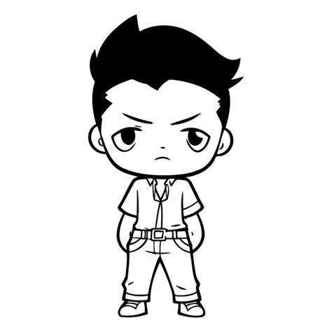 Premium Vector Angry Boy Wearing Jeans And Tshirt Vector Illustration