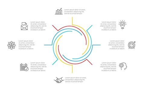 Premium Vector Cyclic Lines Infographic Modern Infographic Design Template With 8 Options