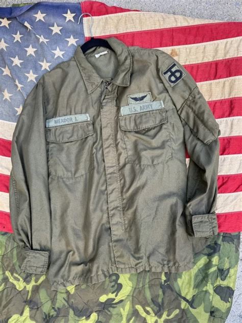 Vietnam War Us Helicopter Pilot Shirt Flyers Hot Weather Large £9095
