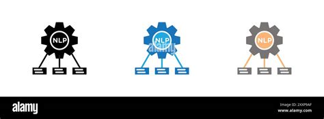 Nlp Icon Outline Collection Or Set In Black And White Stock Vector Image And Art Alamy