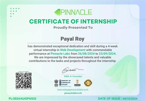 Payal Roy On Linkedin Webdevelopment Internship Pinnaclelabs Grateful Learningjourney