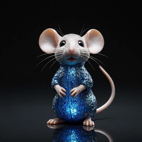 A Blue Mouse With A Blue Body And A Black Background Premium Ai