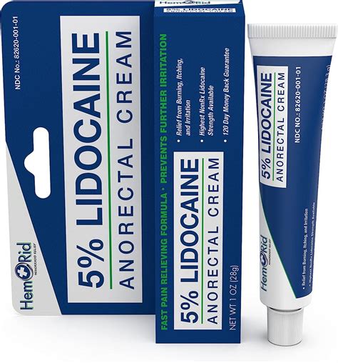 Fast Acting 5 Lidocaine Anorectal Hemorrhoid Cream For Immediate