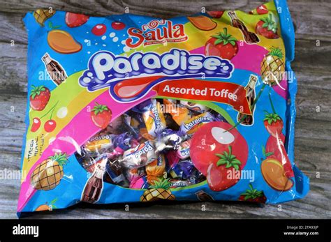 Cairo Egypt November 21 2023 Saula Candy Makers Paradise Assorted Toffee Sweet Candies For
