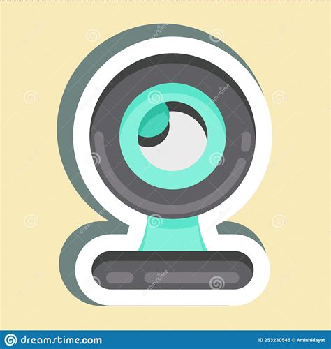Sticker Webcam Suitable For Computer Components Symbol Simple Design Editable Design Template