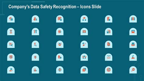 Companys Data Safety Recognition Icons Slide Ppt Icon Gridlines PDF