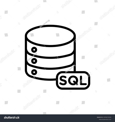 Sql Server Icon Vector Outline Logo Stock Vector Royalty Free