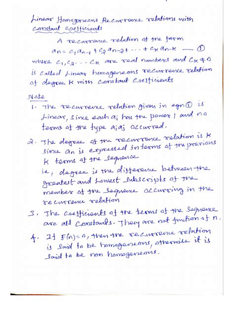 Recurrence Relation Pdf