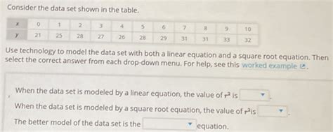 solved consider the data set shown in the table use technology to
