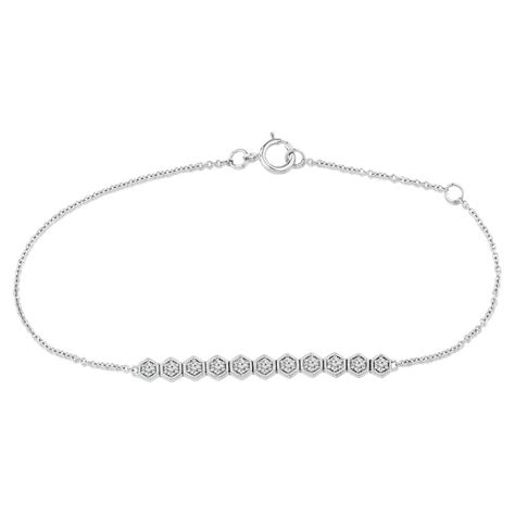 14k White Gold Honeycomb Diamond Bracelet For Sale At 1stdibs