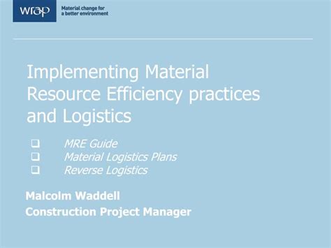 ppt implementing material resource efficiency practices and logistics