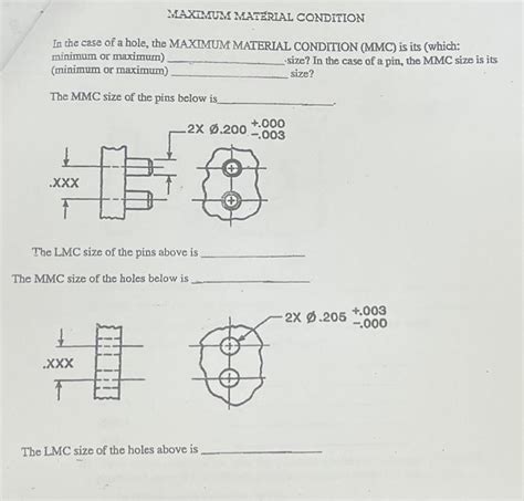Solved In The Case Of A Hole The Maximum Material Condition