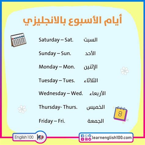 يوم الخميس بالانجليزي