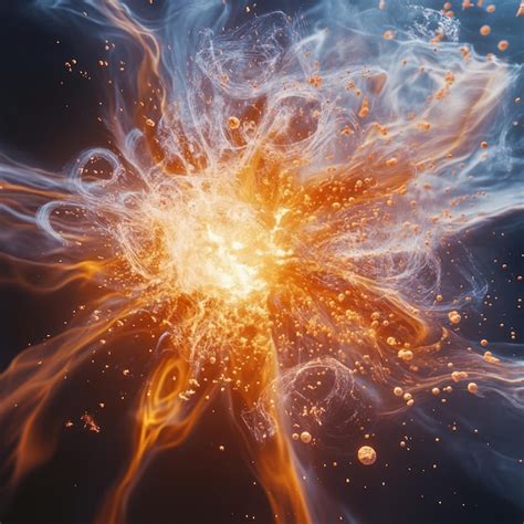 Abstract Explosion With Vibrant Colors And Swirling Smoke Premium Ai Generated Image