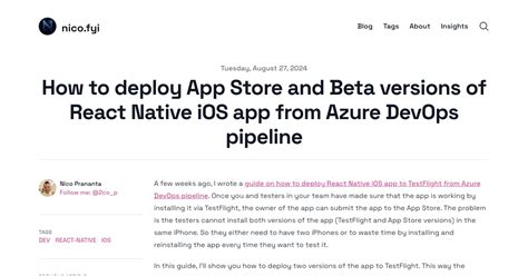 How to deploy App Store and Beta versions of React Native iOS app from Azure DevOps pipeline ...
