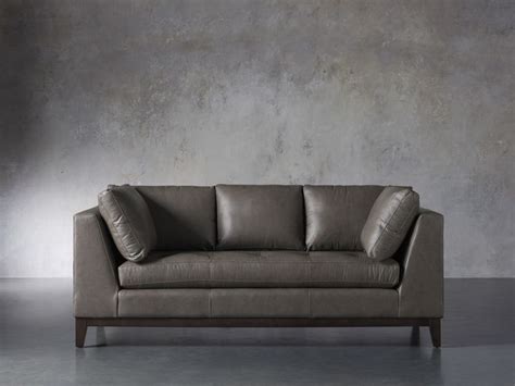 Gray Leather Sofa By Arhaus For Stylish Living Rooms