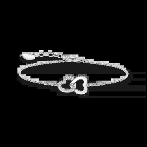 Silver Bracelet With Intertwined Hearts Pendant Thomas Sabo