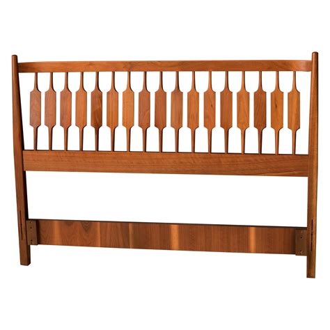 Barney Flagg For Drexel Parallel Walnut And Cane Full Size Headboard