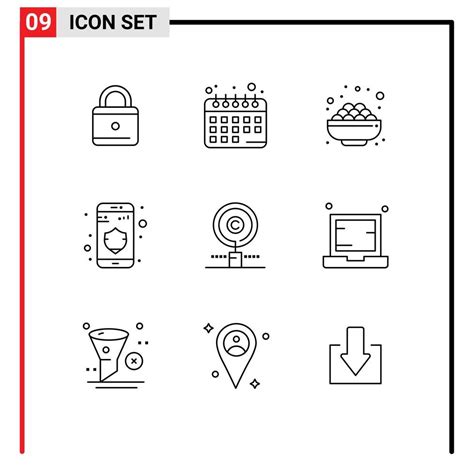 Set Of 9 Modern Ui Icons Symbols Signs For Property Find Sugar