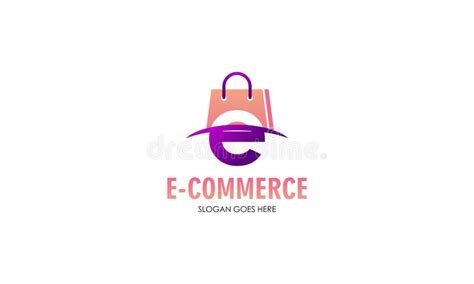 Gradient E Commerce Logo Online Shop Logo Stock Vector Illustration